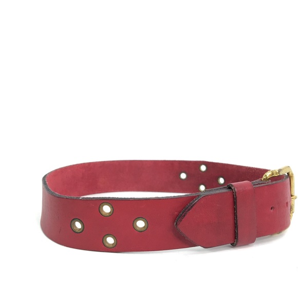 Vintage | Accessories | Vintage Distressed Red Leather Belt | Poshmark